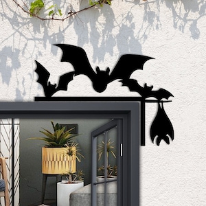 Bat Door Corner Decor, Halloween Metal Door Corner Sign, Halloween Bat ...
