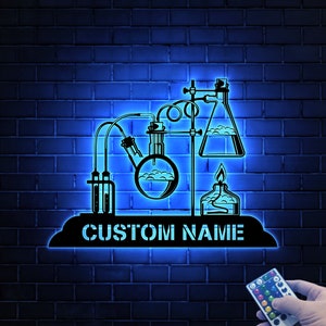Custom Chemistry Teacher Metal Sign With Led Light, Science Teacher ...