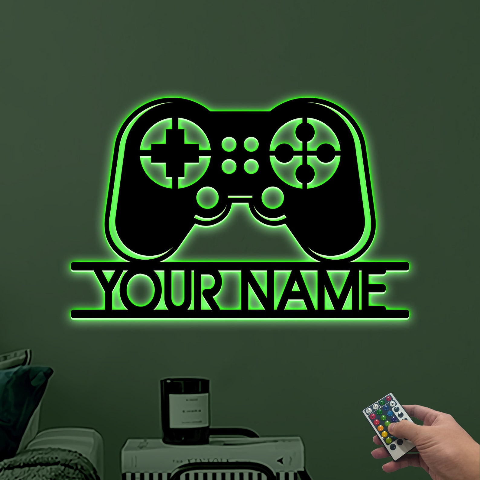 Personalized Game Room Sign With Lights Custom Gamer Sign - Etsy