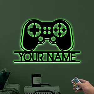 Personalized Game Room Sign With Lights, Custom Gamer Sign, Gaming Room ...