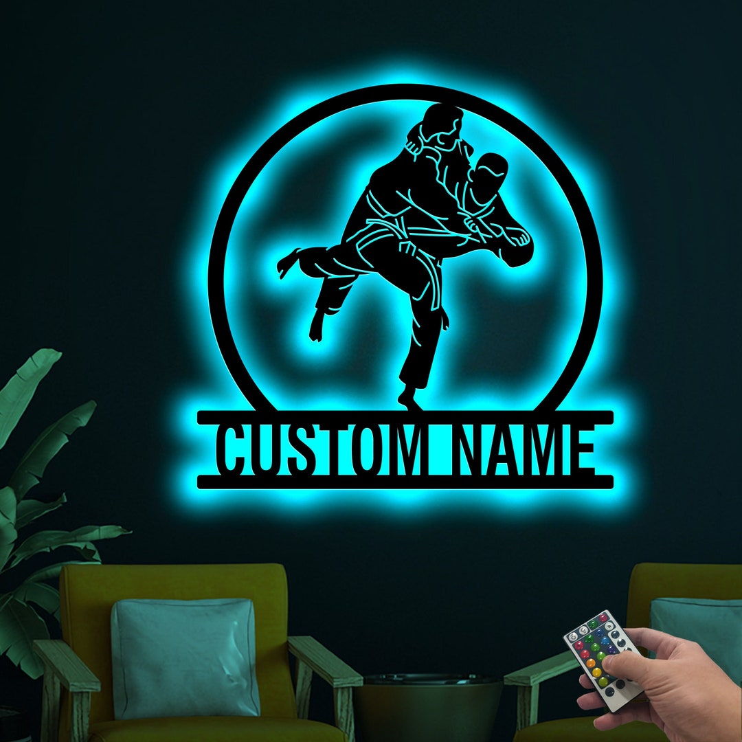 Personalized Judo Metal Wall Art With LED Lights, Martial Arts Decor - Etsy