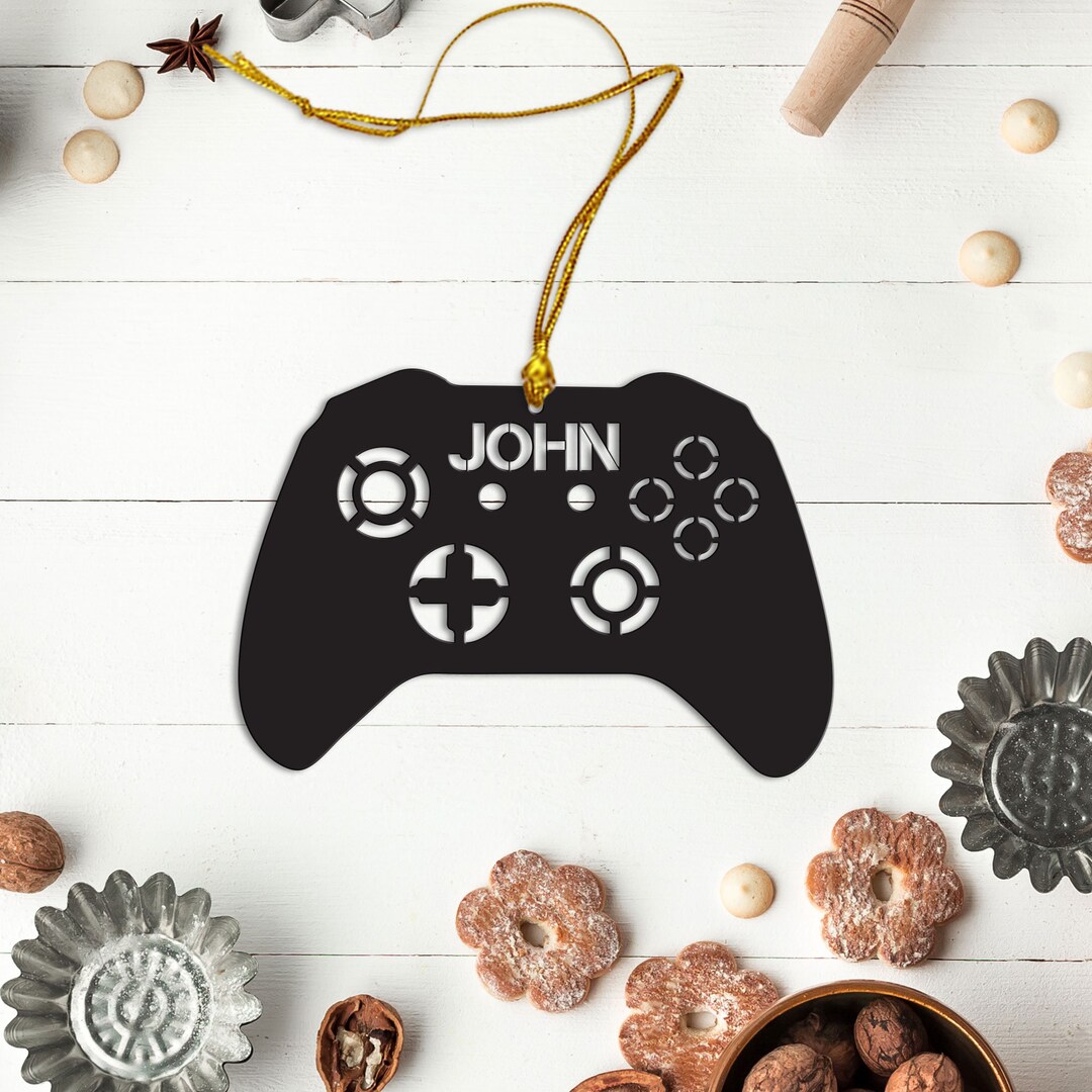 Custom Gamer Name Ornament Metal, Game Controller Xmas Gift, Video Game ...