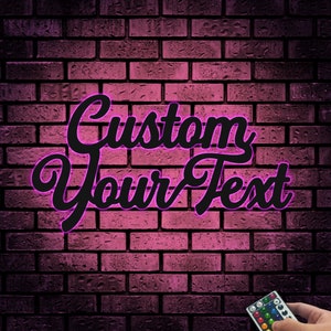 Custom Metal Script Words With Lights, Custom Your Own Words ...
