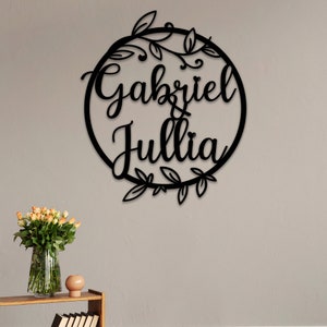 Custom Couple Names Sign, Personalized Circle Names Sign, Wedding ...