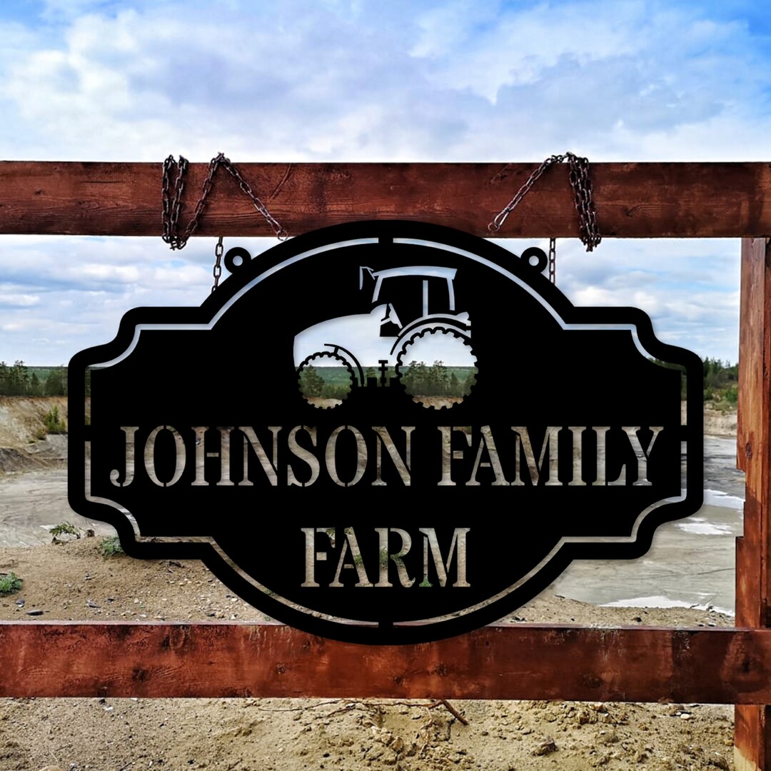 Custom Name Farm Sign, Metal FARM SIGN , Personalized Family Name Metal ...