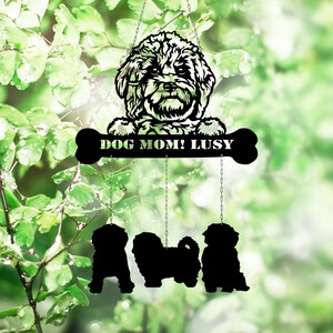 Cavapoo Metal Wind Chime, Cavoodle Dog Lover, Cavapoo Metal Sign Tree ...