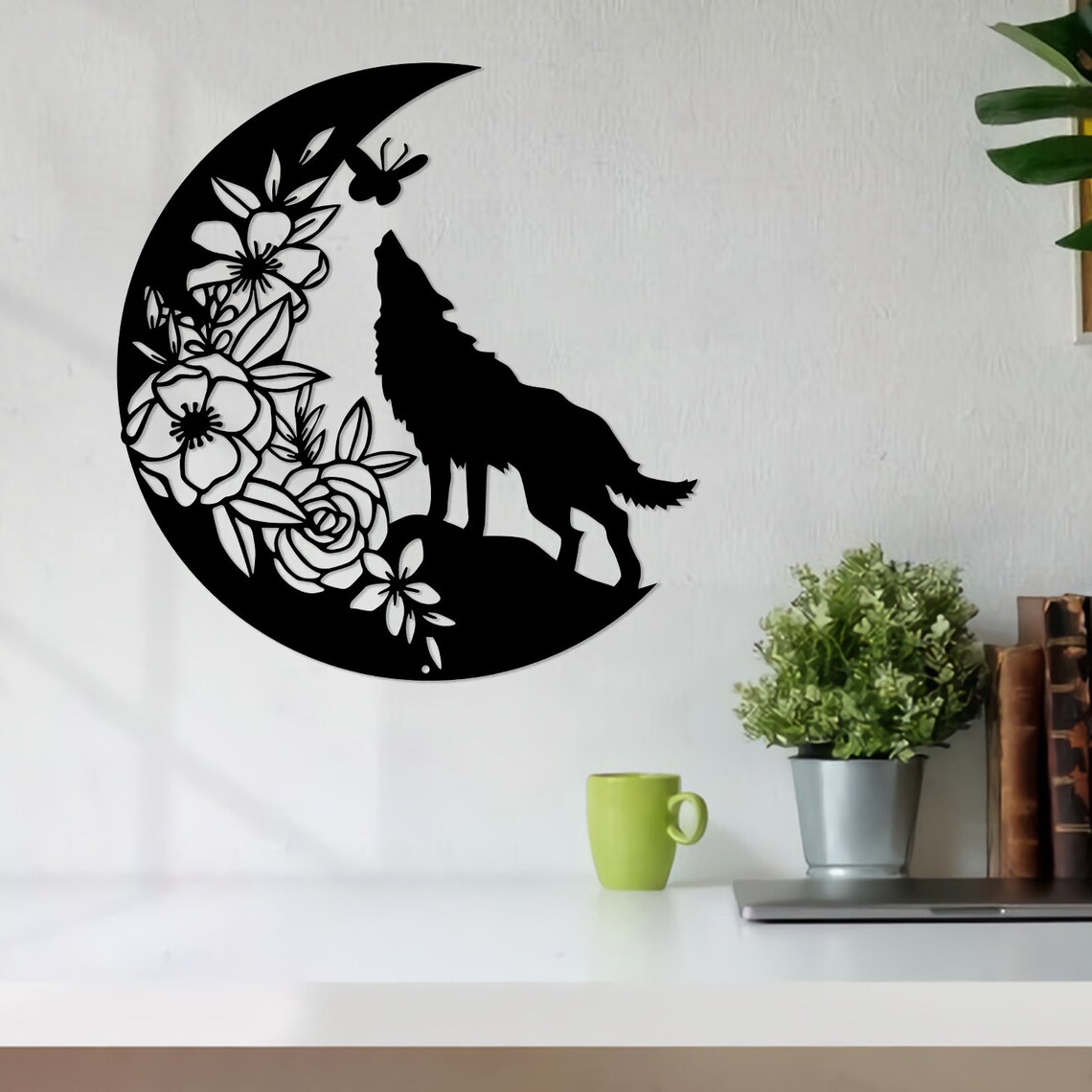 Howling Wolf Metal Sign Wolf Wall Art Metal Wolf Sign Wolf - Etsy