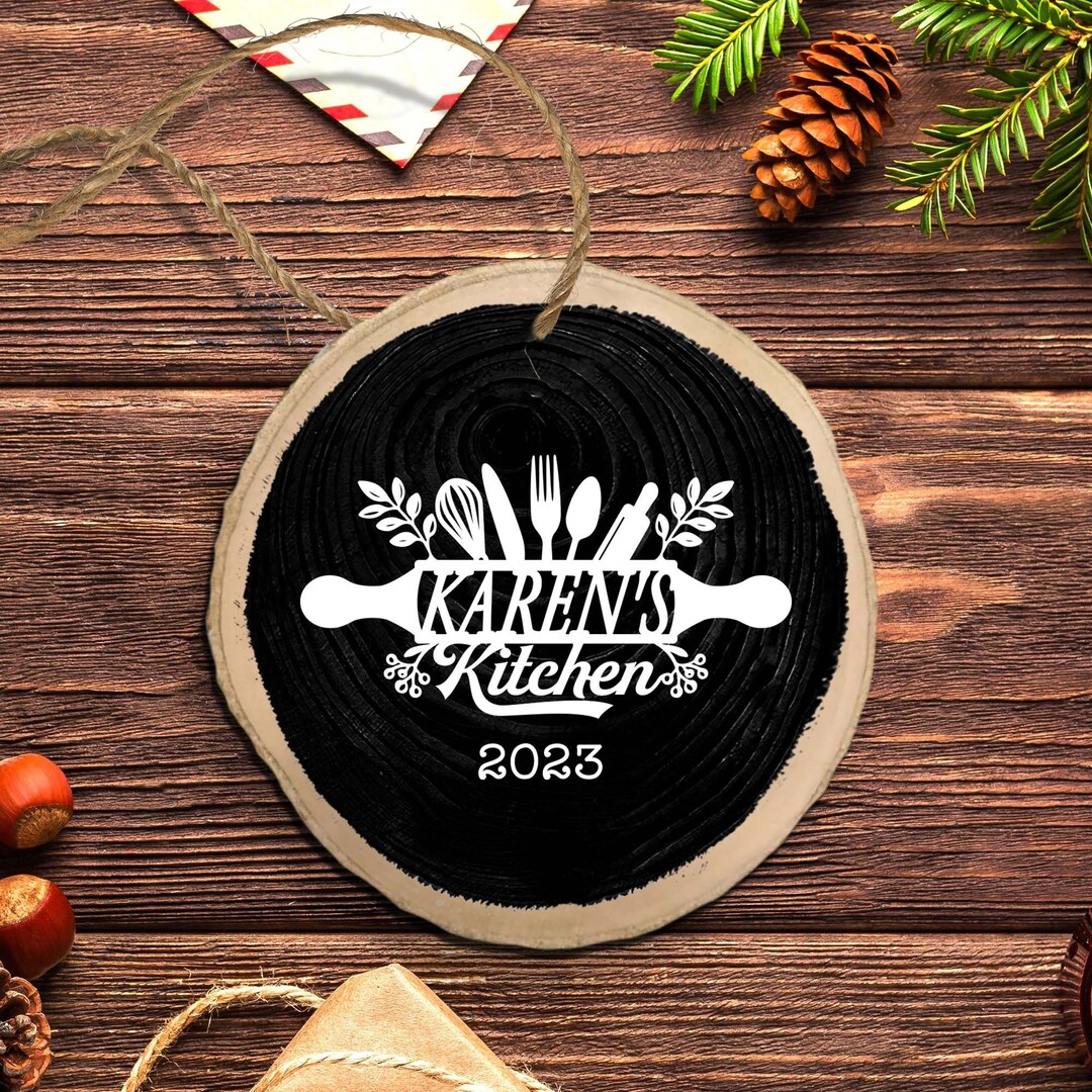 Custom Kitchen Wood Slice Ornament, Christmas Ornament Gift for Mom ...
