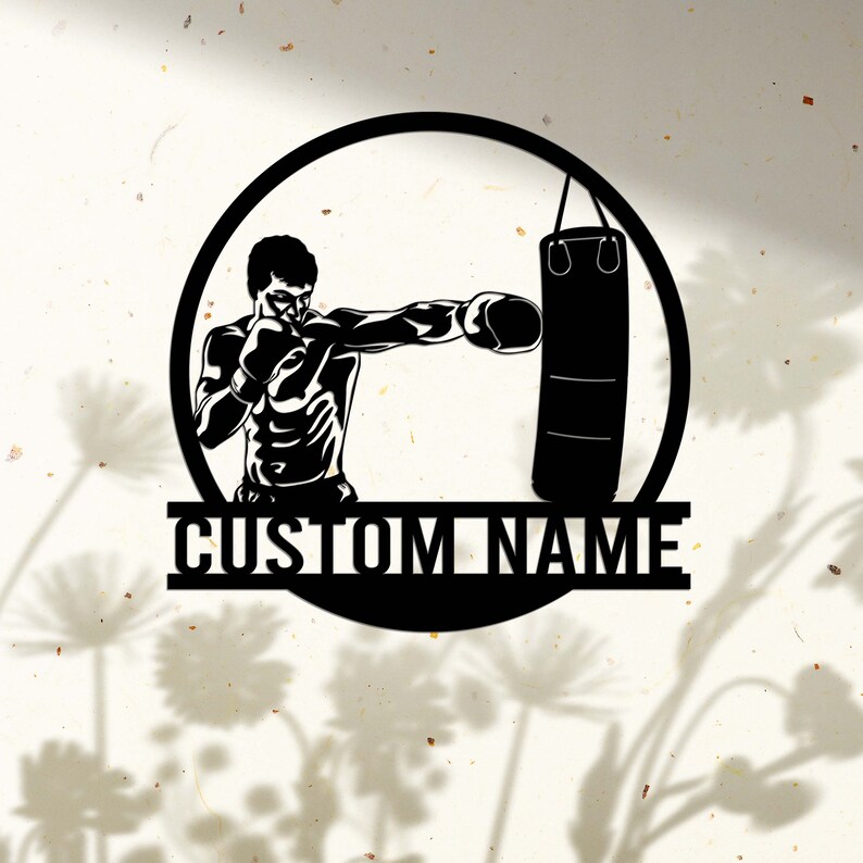 Custom Man Boxing Sign Metal Wall Art Led Light Boxing Gifts - Etsy