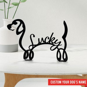 Personalized Beagle Metal Table Sign Minimalist Sculpture - Etsy