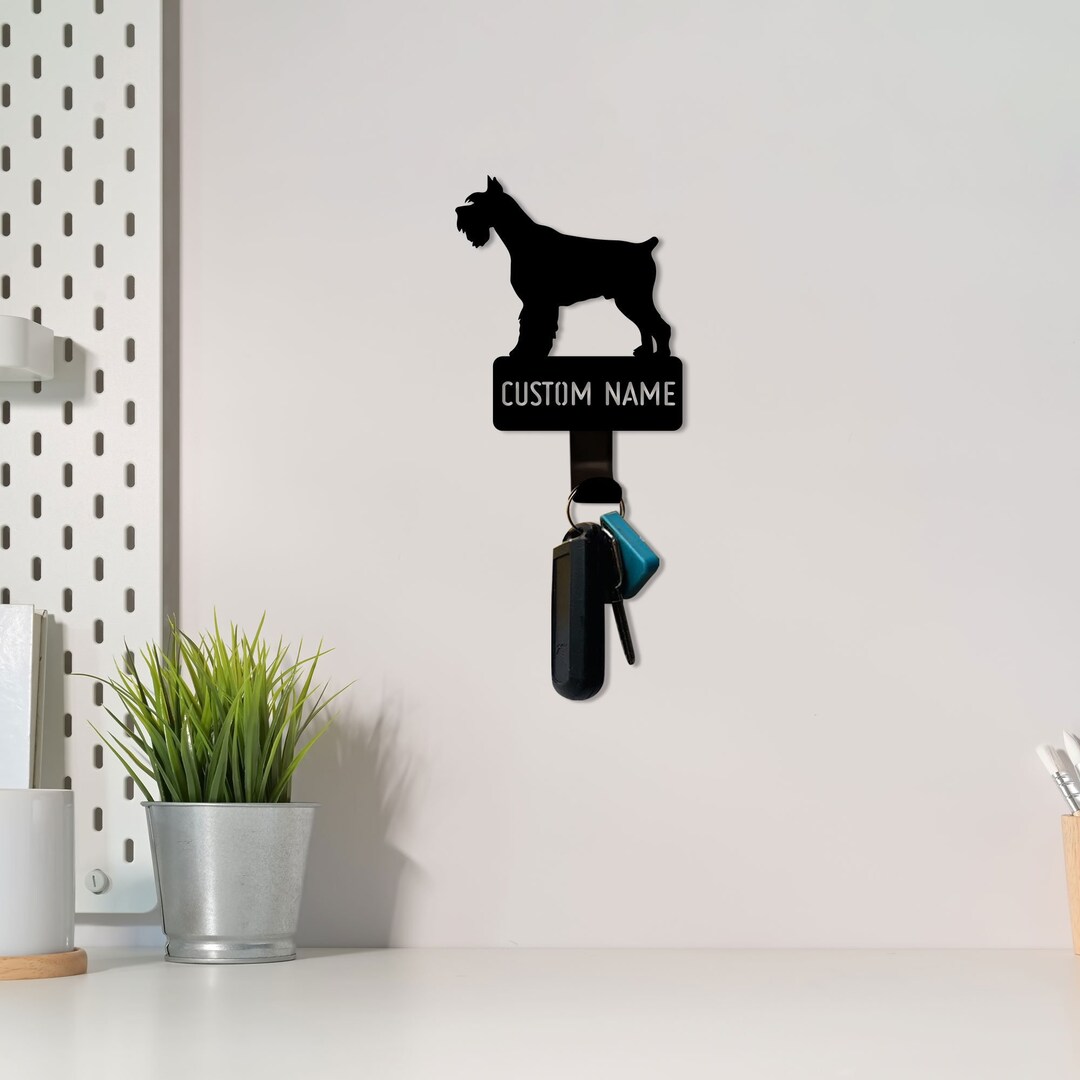 Miniature Schnauzer Key Holder, Metal Key Holder for Wall, Dog Key ...