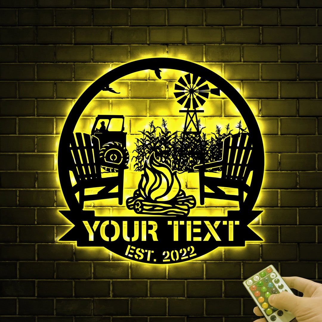 Personalized Corn Field Scene Metal Wall Metal Wall Art With Led Light ...