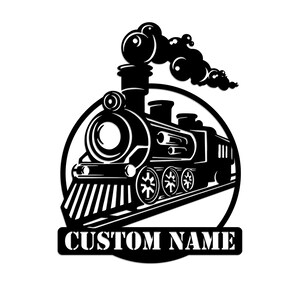 Custom Steam Engine Train Locomotive Metal Sign With Led Light, Train ...