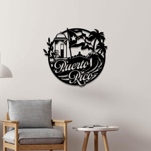 Puerto Rico Metal Wall Art With Led Lights, Puerto Rico Flag Sign ...