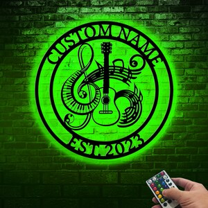 Custom Music Room Sign With Led Light, Music Studio Sign, Musician Gift ...