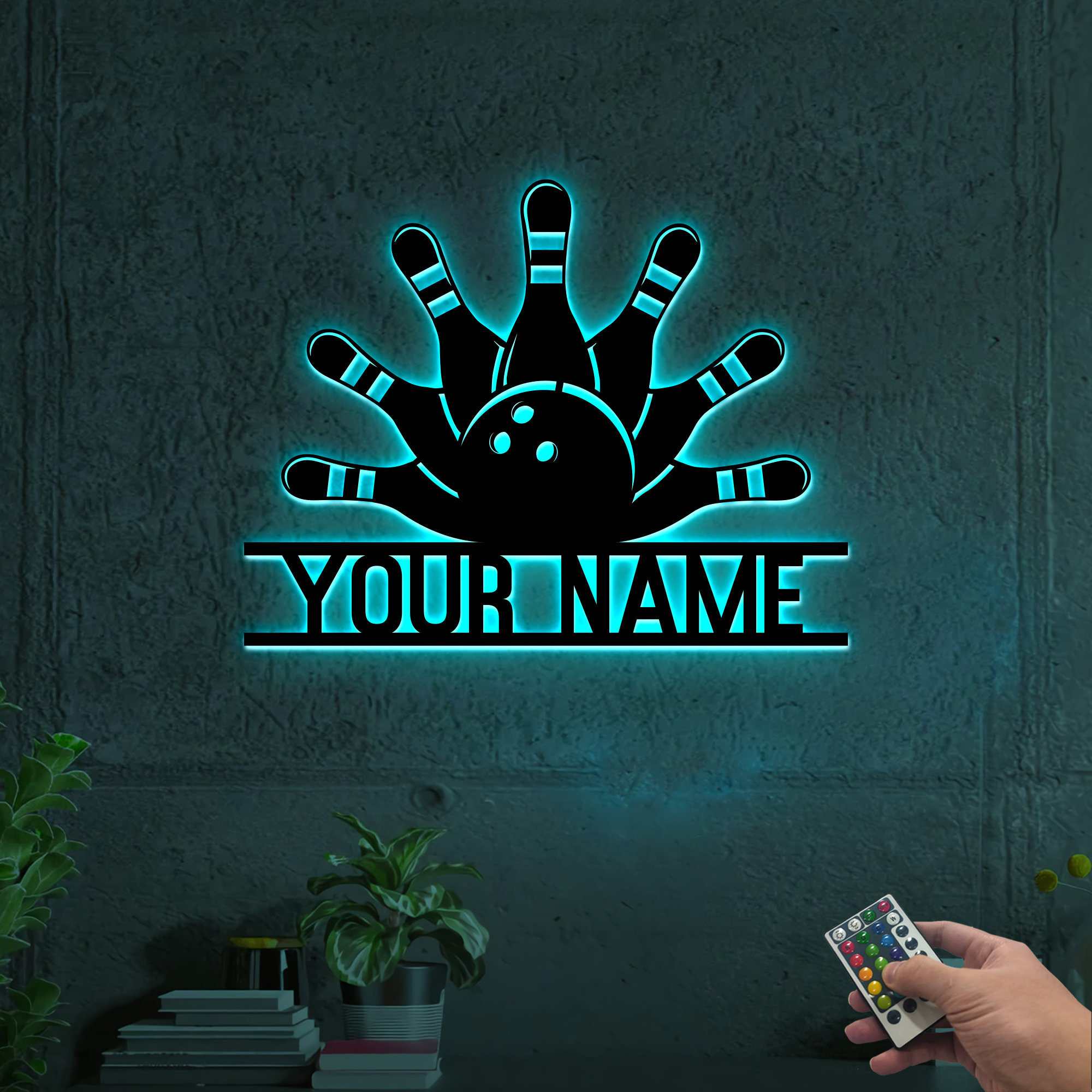 Personalized Bowling Metal Wall Art With Lights Custom - Etsy