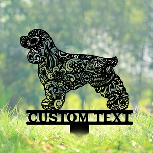 Cocker Spaniel Mandala Garden Stake, Metal Dog Yard Art - Etsy