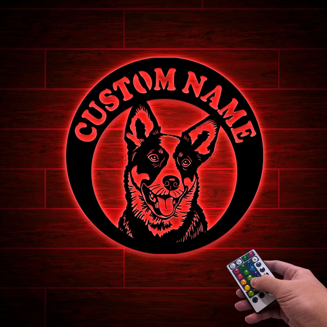 Custom Australian Cattle Dog Metal Sign With LED Lights - Etsy
