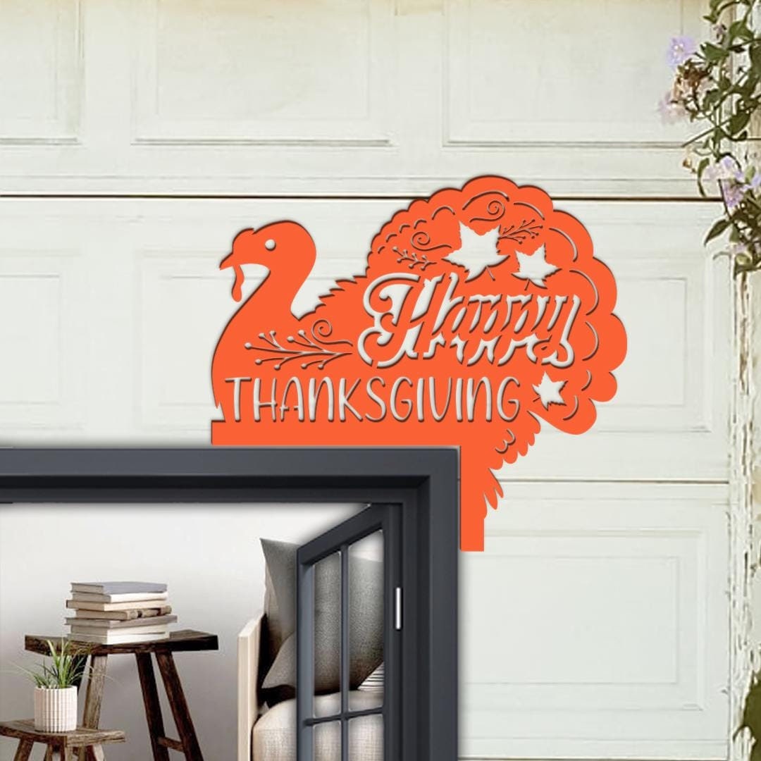 Thanksgiving Door Corner Wood Sign, Turkey Door Hanger, Fireplace Decor ...