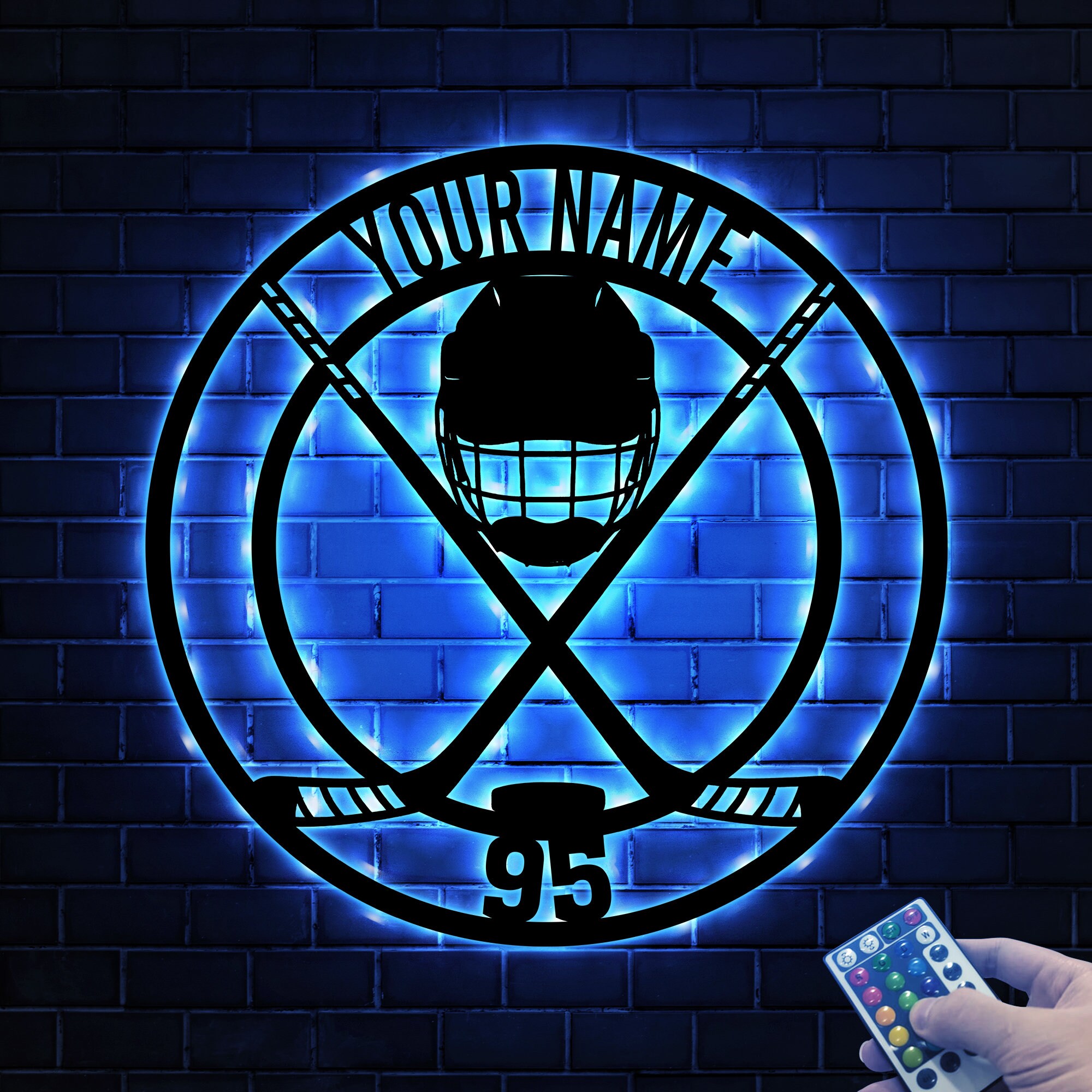 Personalized Hockey Monogram Sign Led Lights Sticks Helmet - Etsy