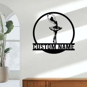 Girl Ballet Dancer Metal Sign Led Light, Ballerina Wall Art, Ballet ...