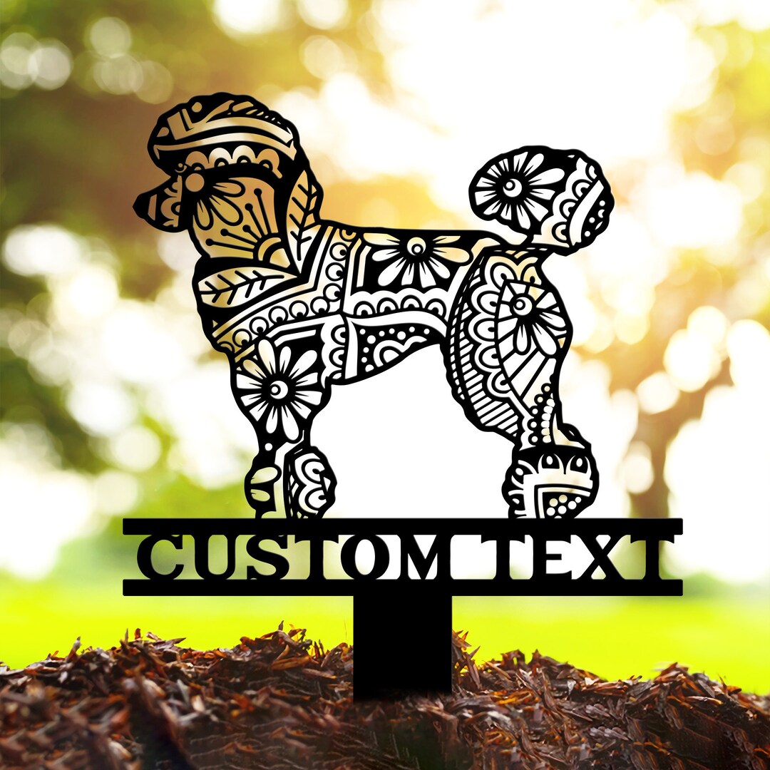 Poodle Mandala Garden Stake, Metal Zentangle Yard Art - Etsy