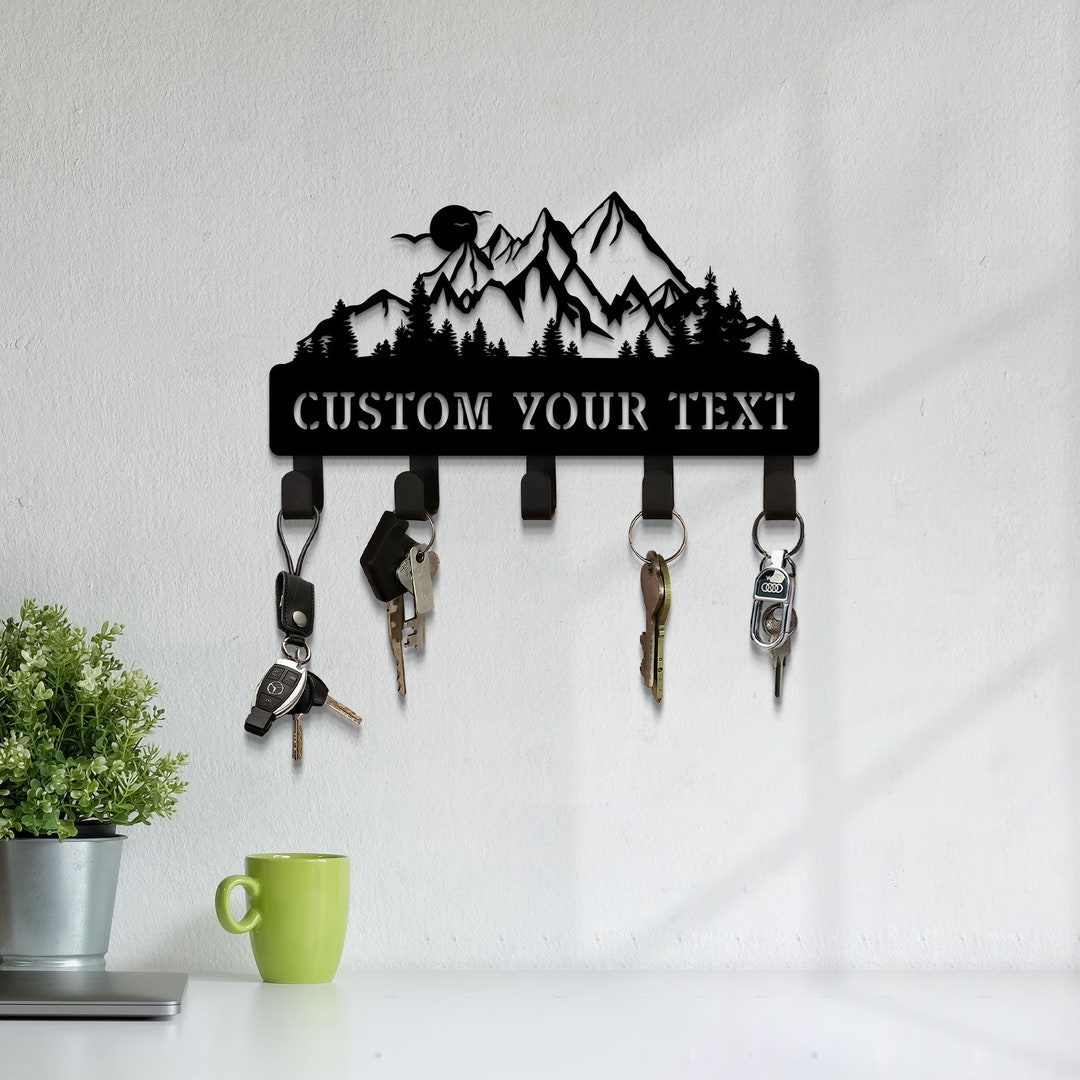 Mountain Range Summit Key Holder for Wall, Metal Key Holder, Custom Key ...