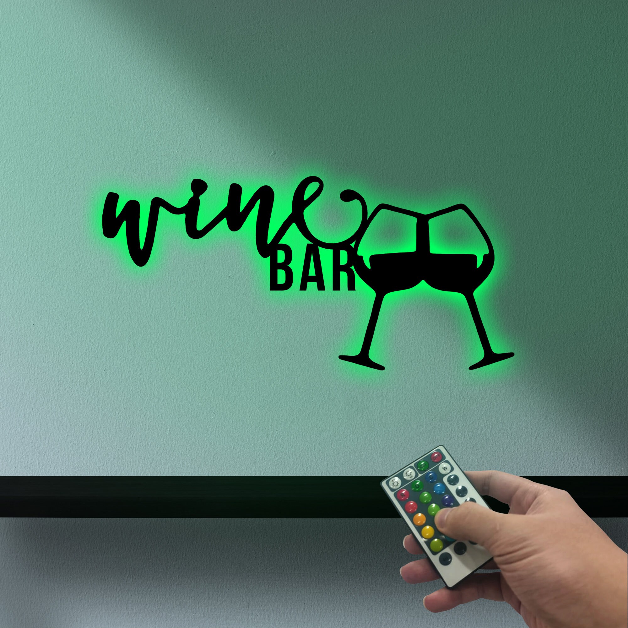 Metal Wine Sign Wine LED Light Wall Decor Wine Bar Sign - Etsy