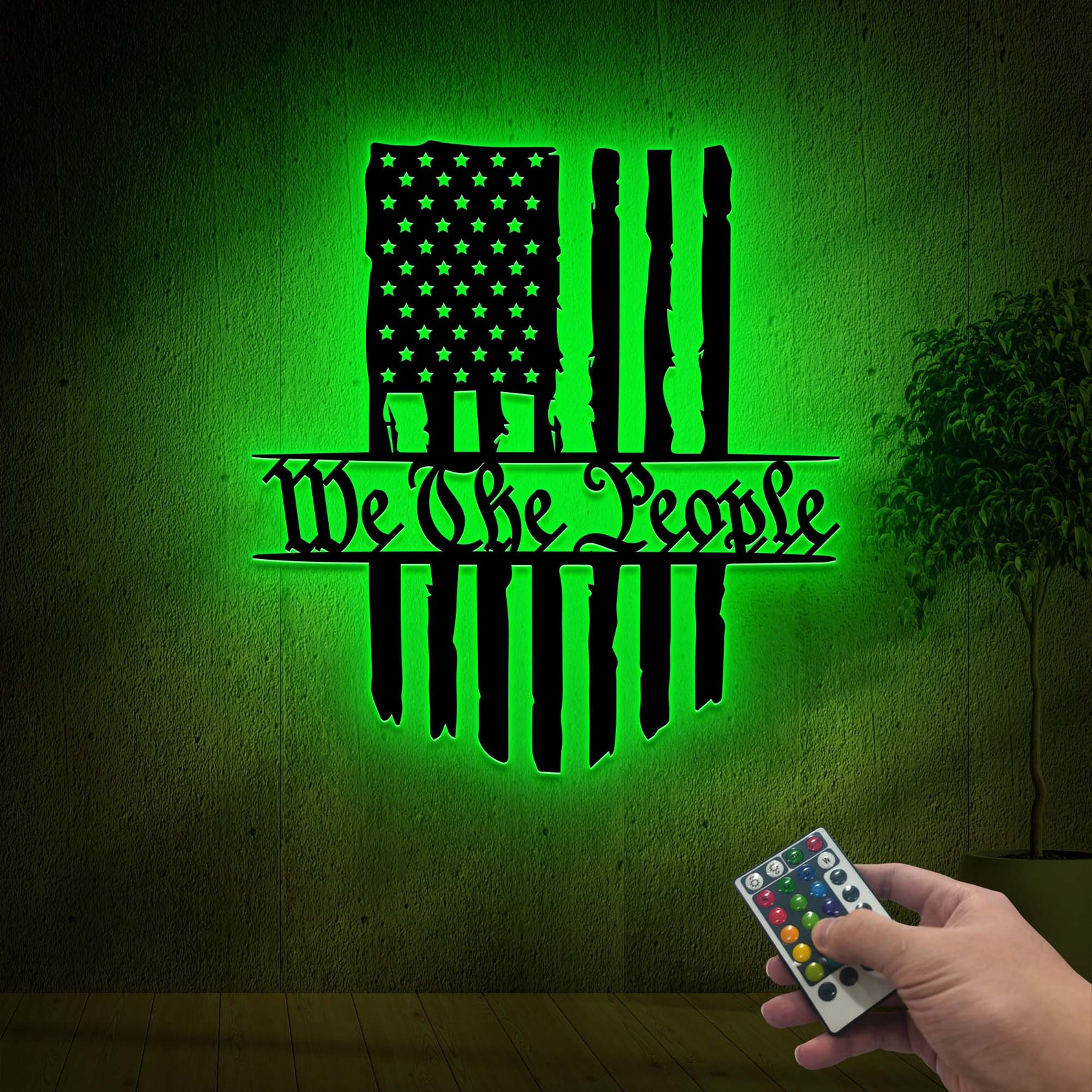 We the People American Flag Metal Sign With Led Light, Gadsden Flag 2nd ...