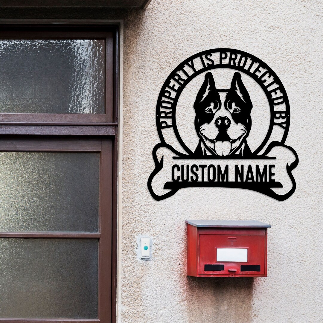 Custom Pitbull Boxer Metal Sign With Led Light, Dog Metal Wall Art ...