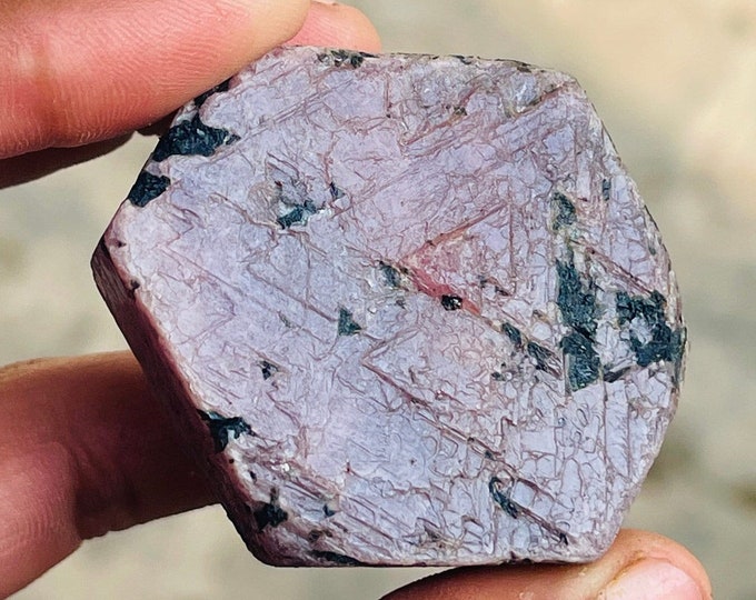 RUBY Raw Crystal - Sacred Geometry Hexagon Ruby Healing Raw Ruby ...