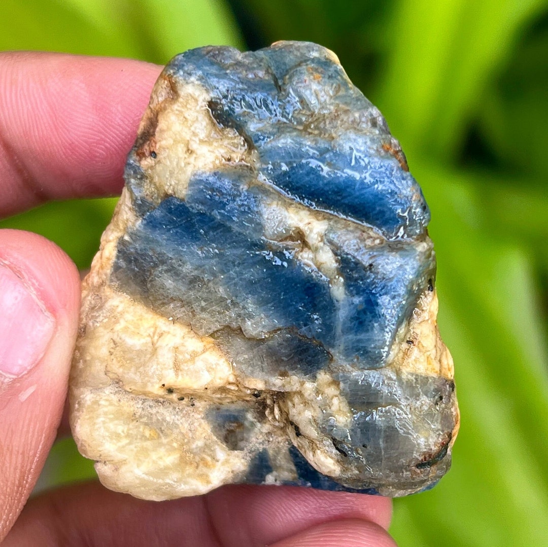 BLUE SAPPHIRE Raw Natural Blue Sapphire Rough Chunk Crystal Specimen ...