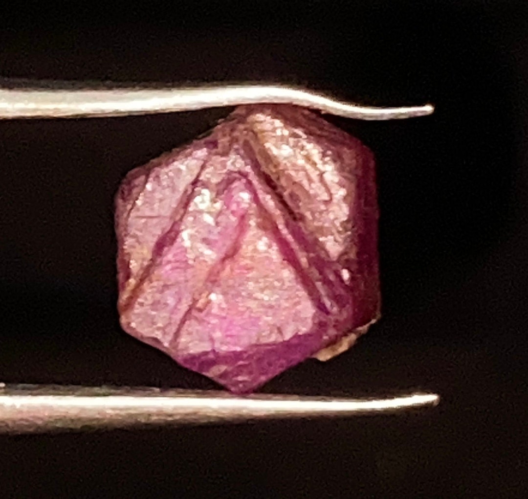 RUBY Raw Crystal Sacred Geometry Hexagon Ruby Healing Raw Ruby Record ...
