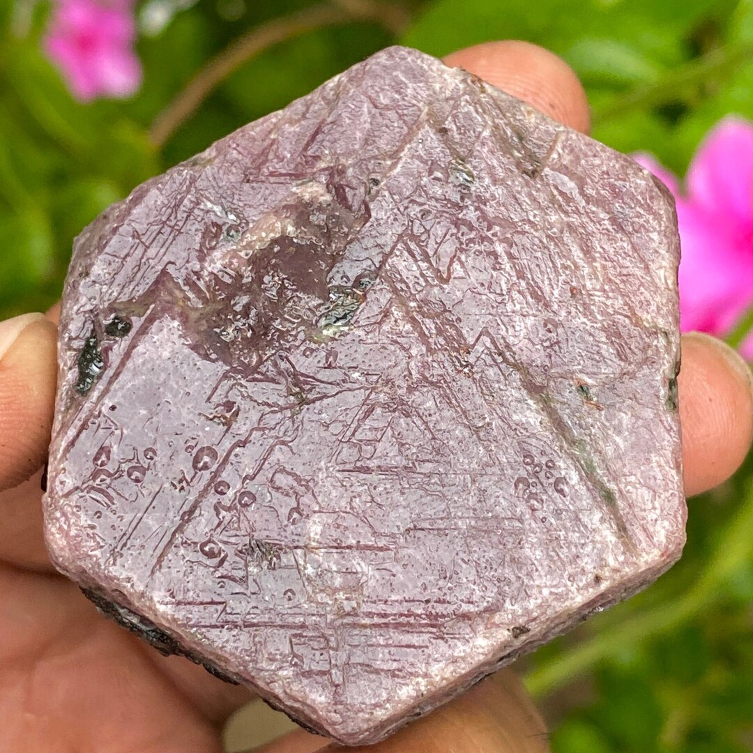 RUBY Raw Crystal Sacred Geometry Hexagon Ruby Healing Raw - Etsy