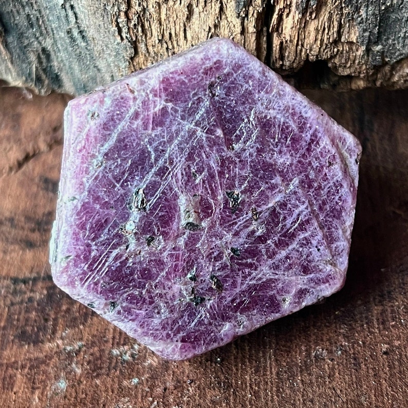 RUBY Raw Crystal Sacred Geometry Hexagon Ruby Raw Ruby - Etsy