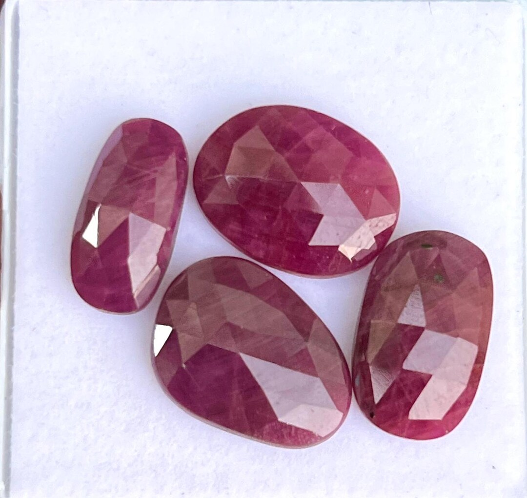 Natural Premium Quality Ruby Rose Gemstone Flat Back Loose Lot 33.65 ...