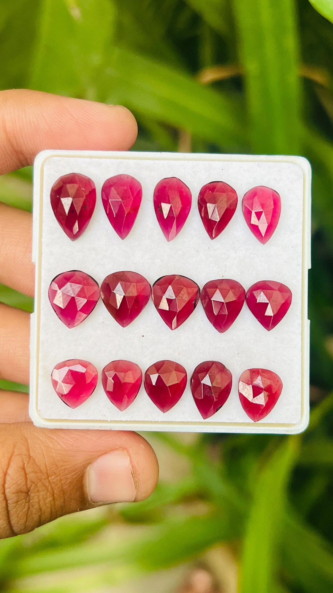 Natural Garnet Rose Cut Gemstone Mozambique Garnet Rose Cut 15 Pieces ...