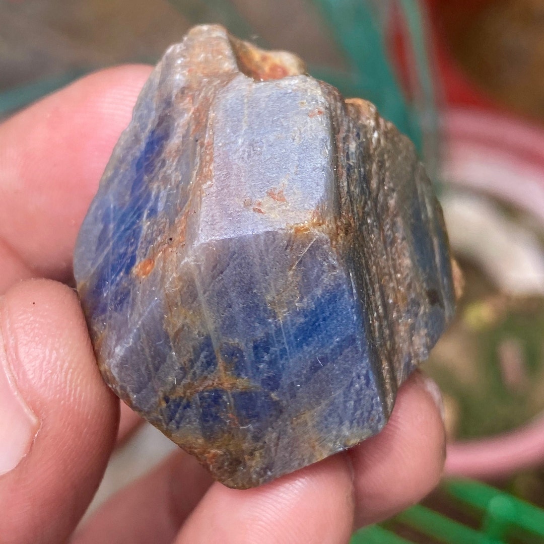 Natural Blue Sapphire Rough Sapphire Chunk Blue Sapphire Specimen ...