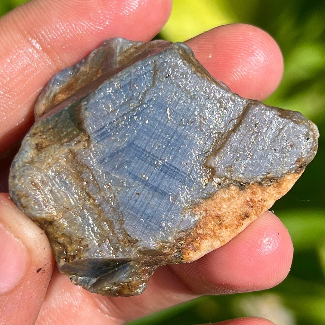 BLUE SAPPHIRE Rough Chunk Blue Sapphire Crystal, Raw Untreated Stone ...