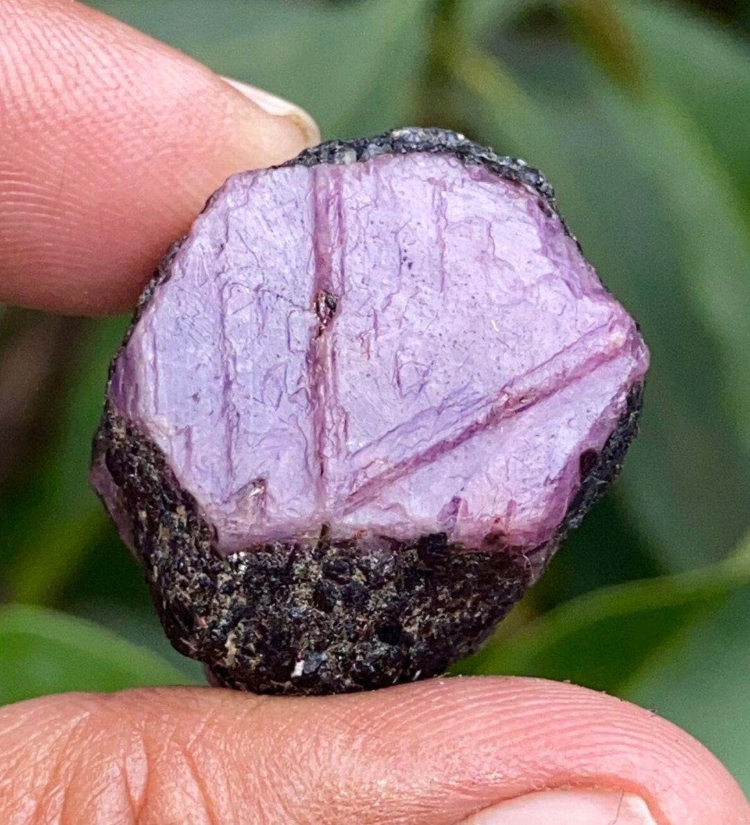 RUBY Raw Crystal - Sacred Geometry Hexagon Ruby Healing Raw Ruby ...