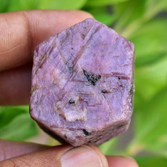 RUBY Raw Crystal Sacred Geometry Hexagon Ruby Raw Ruby - Etsy