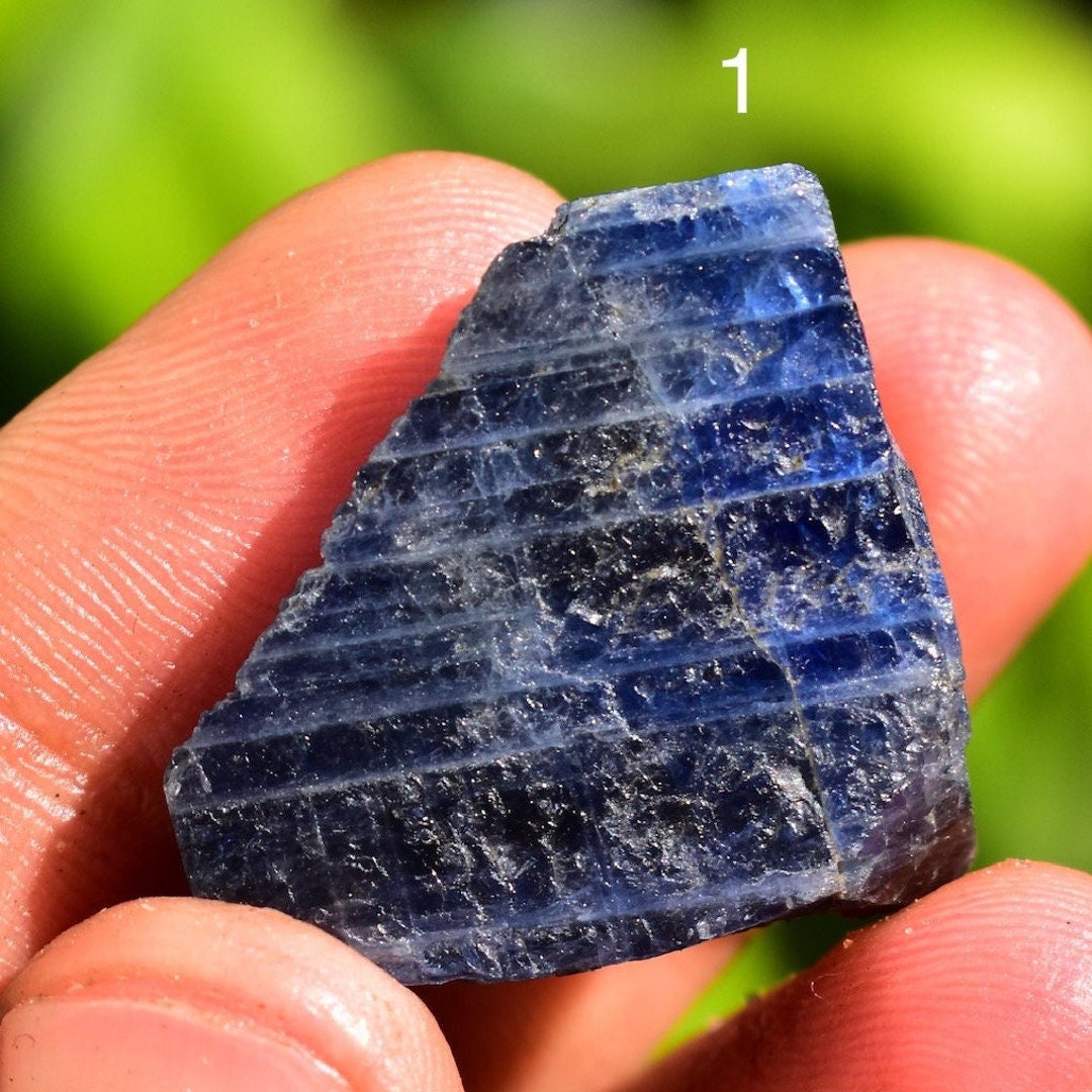 Blue Sapphire Rough Chunk Blue Sapphire Crystal Raw Untreated Stone Of Prosperity Healing