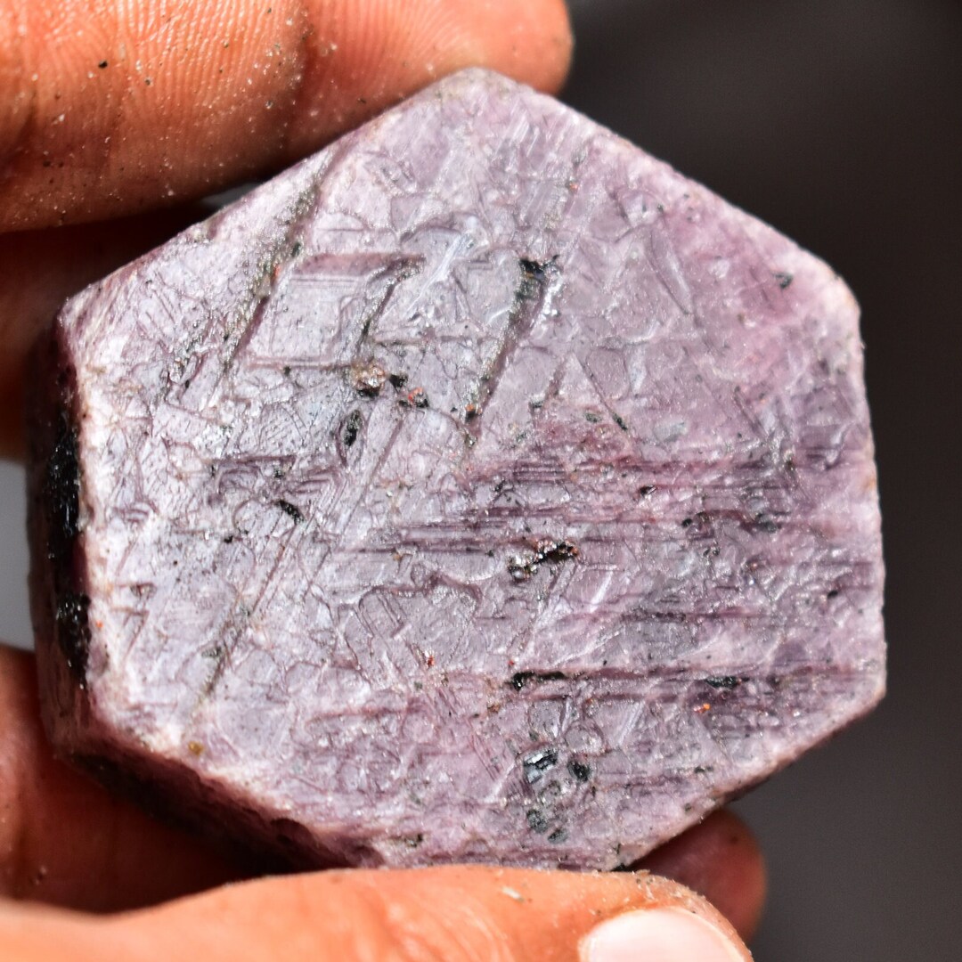 RUBY Raw Crystal Sacred Geometry Hexagon Ruby Rare Bigger - Etsy