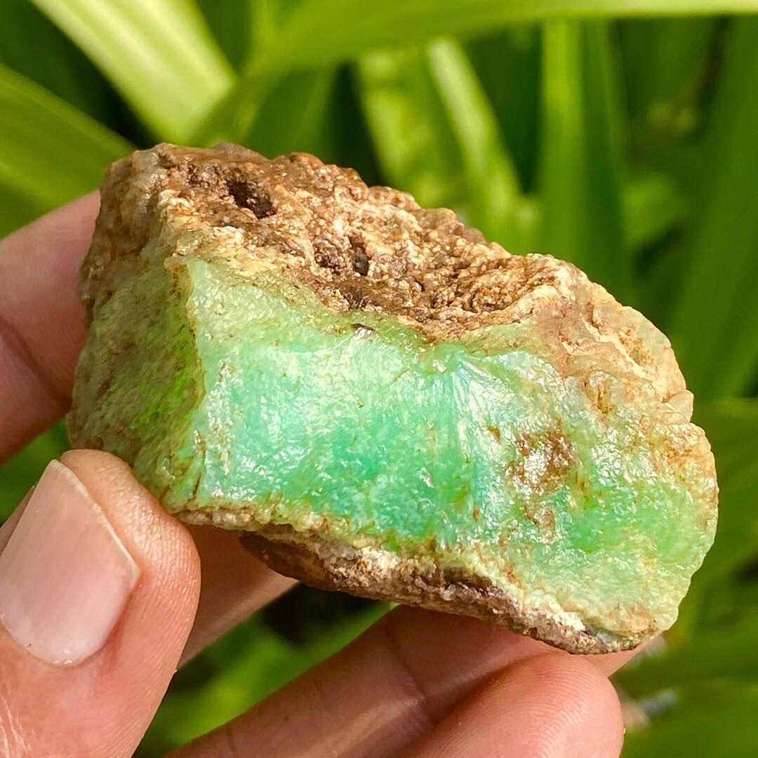 Chrysoprase Raw Stone From Tanzania Natural Stone Green Chrysoprase ...