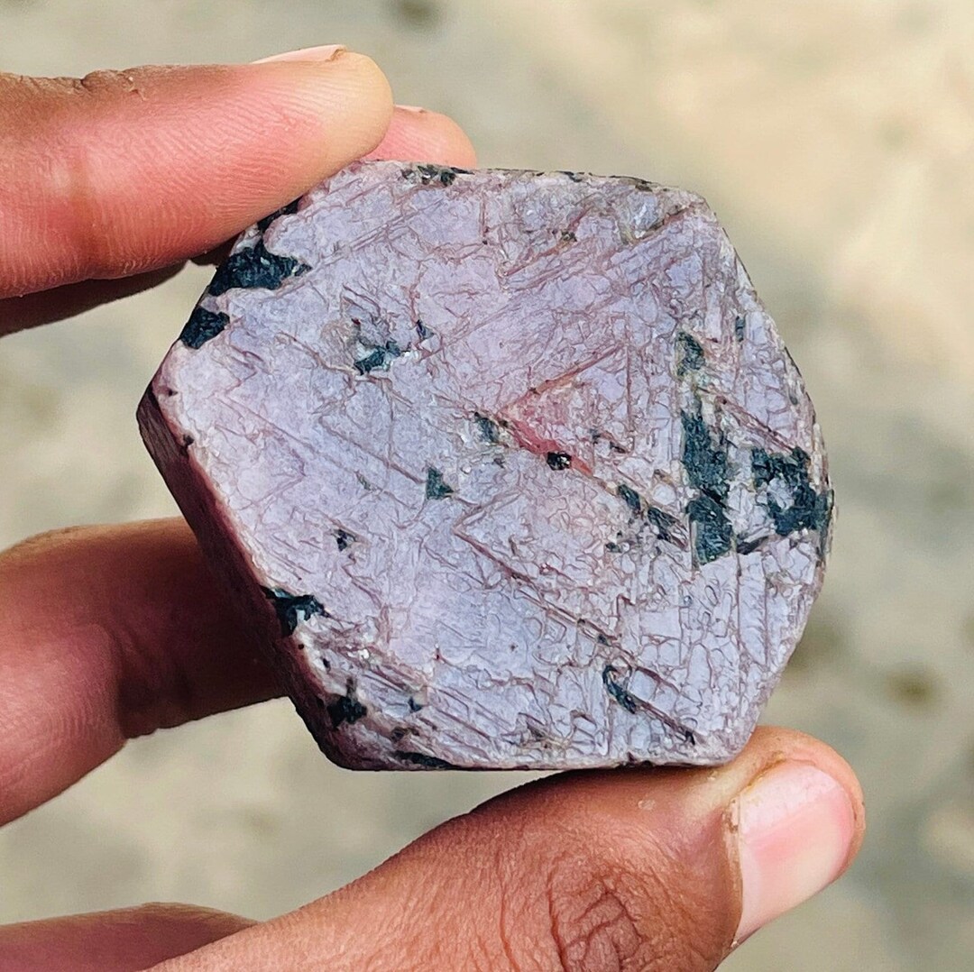 RUBY Raw Crystal Sacred Geometry Hexagon Ruby Healing Raw Ruby, Record ...