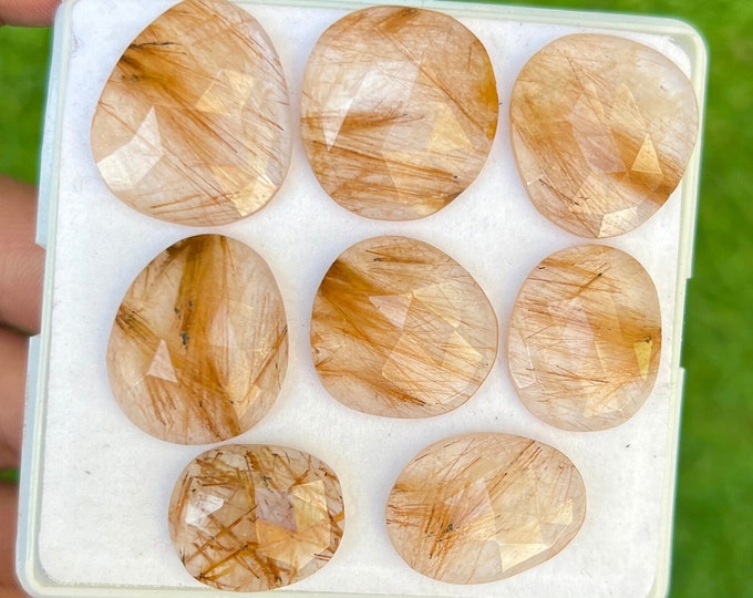 GOLDEN RUTILE Quartz Gemstone Rose Cut : Natural Untreated Unheated ...