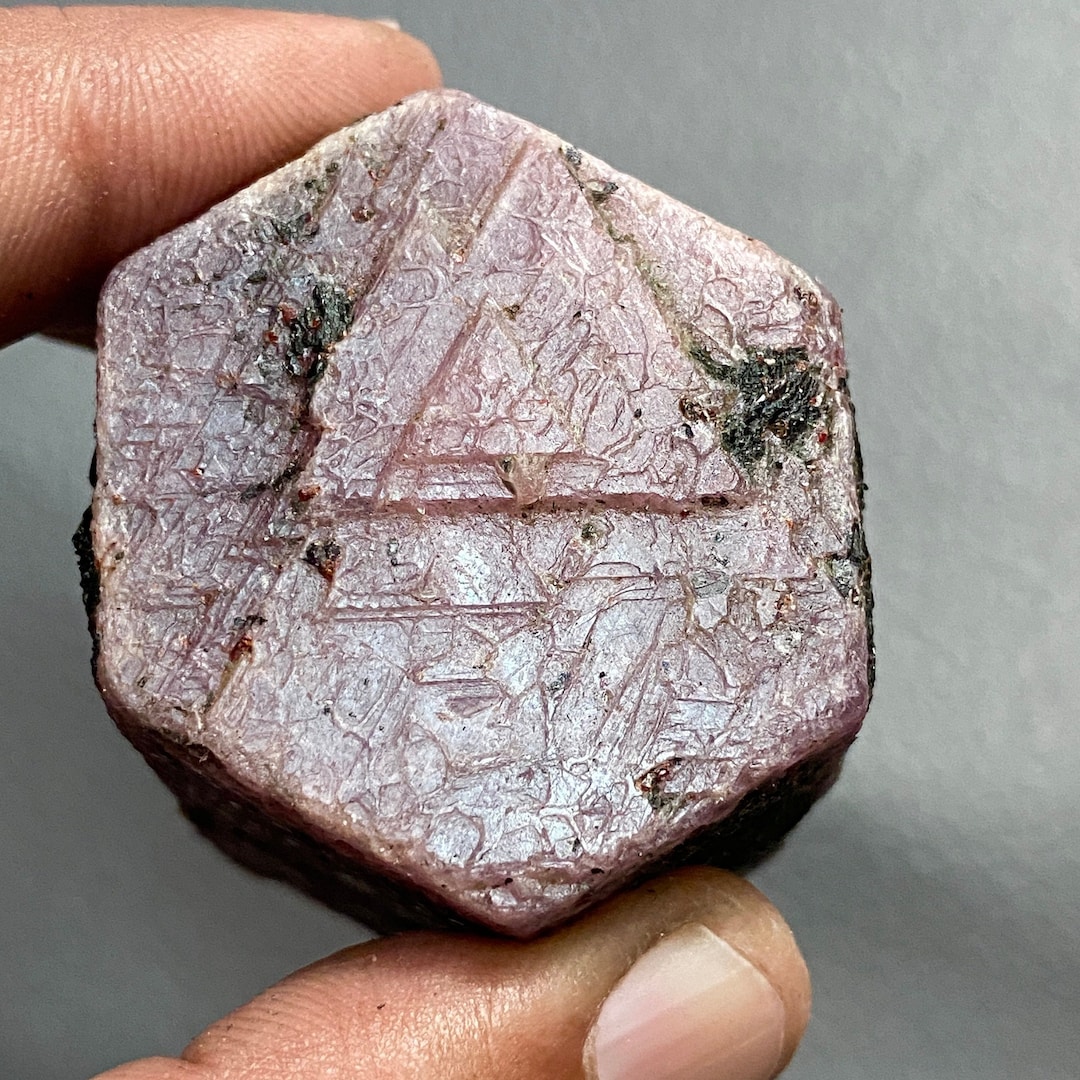 RUBY Raw Crystal Sacred Geometry Hexagon Ruby Healing Raw Ruby, Record ...
