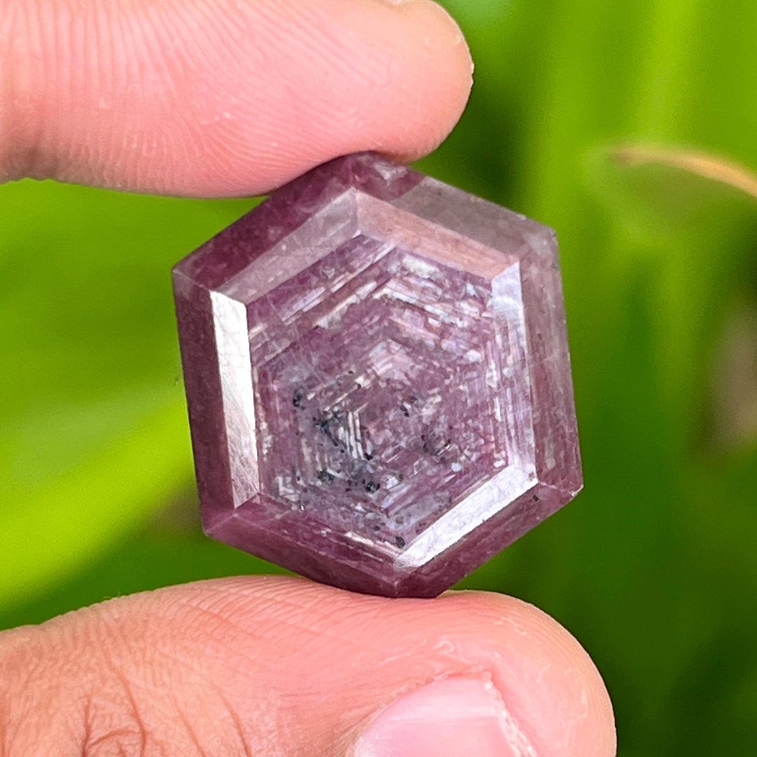 Ruby Matrix Sheen Sapphire Step Cut Gemstone Faceted Ruby Sheen Sapphire Making for Pendant ...