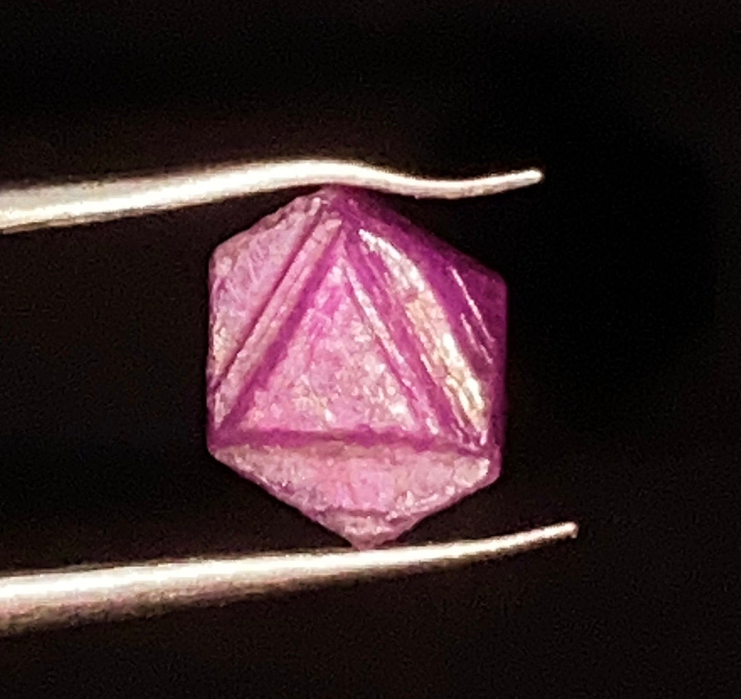 RUBY Raw Crystal - Sacred Geometry Hexagon Ruby Healing Raw Ruby Record ...