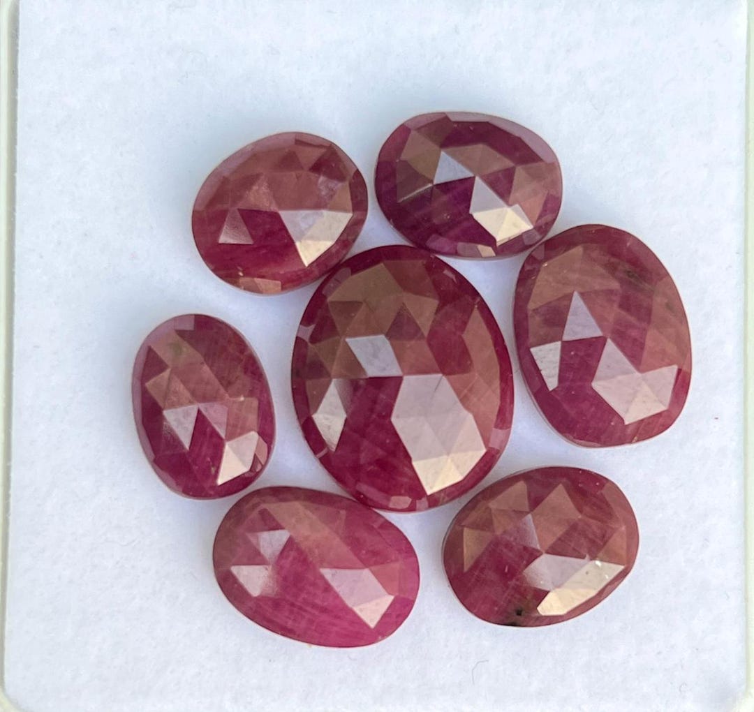 Natural Premium Quality Ruby Rose Gemstone Flat Back Loose Lot 50.10 ...